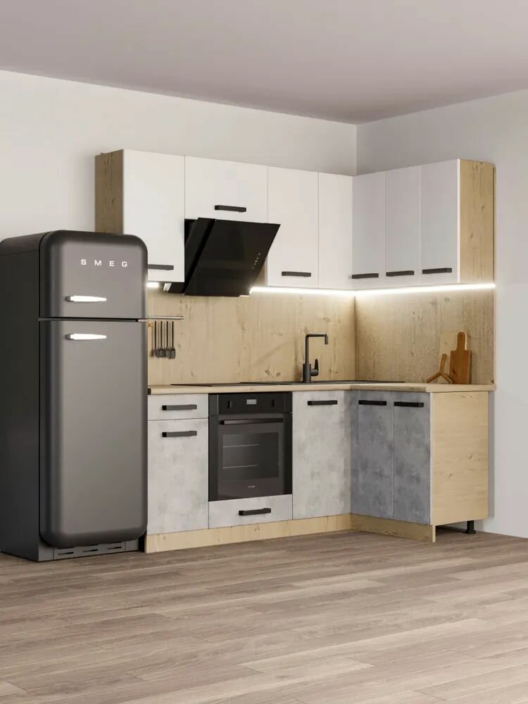 Пасадена Кухонный гарнитур, ЛДСП, 200х120х214 см. Стендмебель