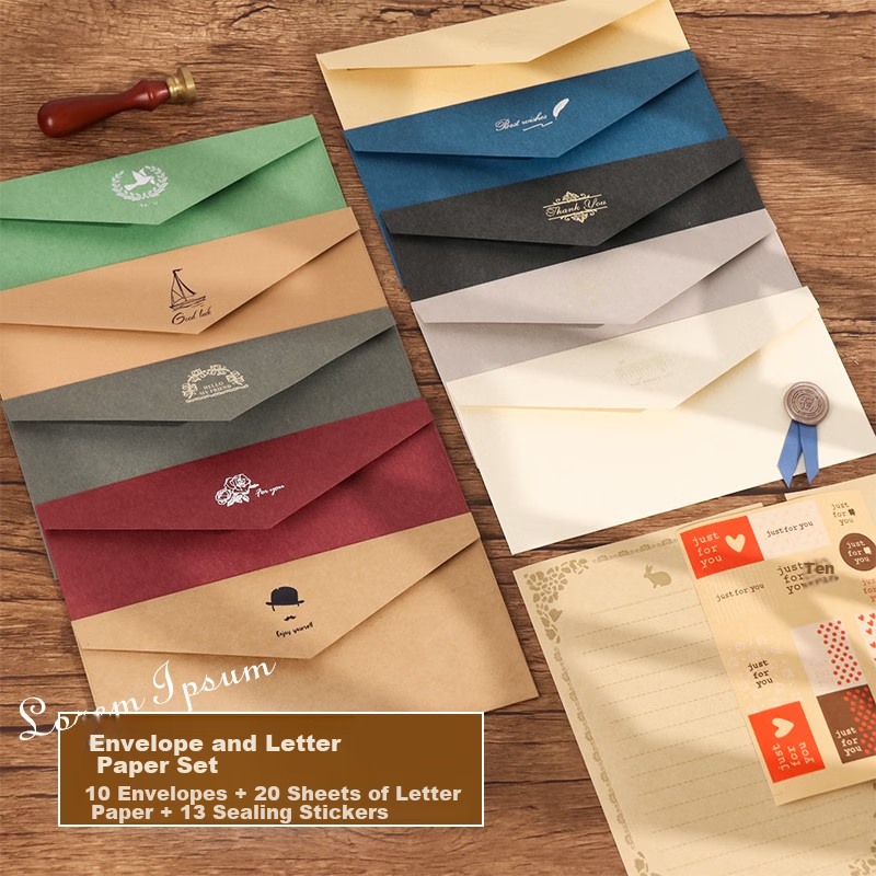 TaTanice Stationery And Envelope Set, Birthday Gift, Handwritten Cards, Greeting Cards, Party Favor Cards, Birthday Greeting Cards, Creative Cards, Anniversary Cards, Vintage-Style Cards, Confession Cards, Vintage Letter Paper