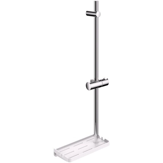 Душевая штанга Aquame AQM8201CR 665мм с полкой 240*120мм, Хром