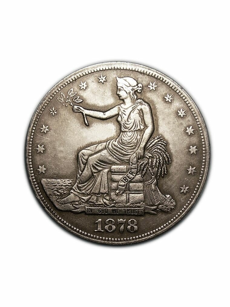 Монета торговый доллар 1878 года США Trade Dollar серебро сувенирная копия монеты, нумизматика, деньги для коллекции