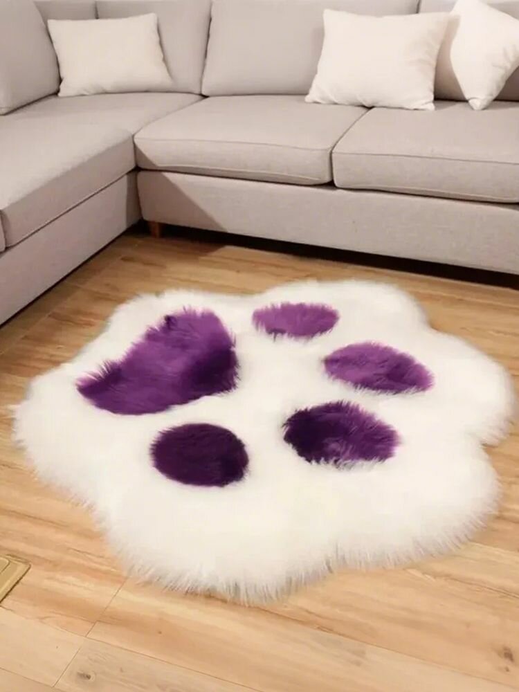 Меховой ковер, украшение из искусственного шерстяного плюша в форме медвежьей лапы, нескользящее дно 45х45 см, может использоваться в спальнях, гостиных, детских комнатах