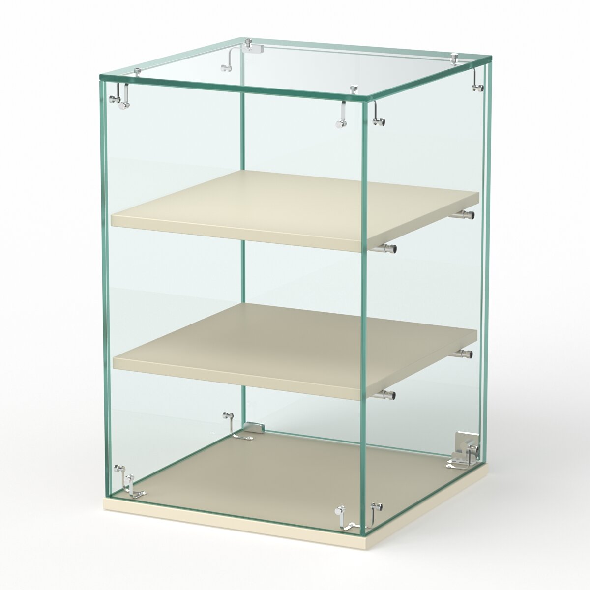 Витрина "сладость" №9А-П для выпечки настольная с прямыми полками пдсп, Крем Вайс