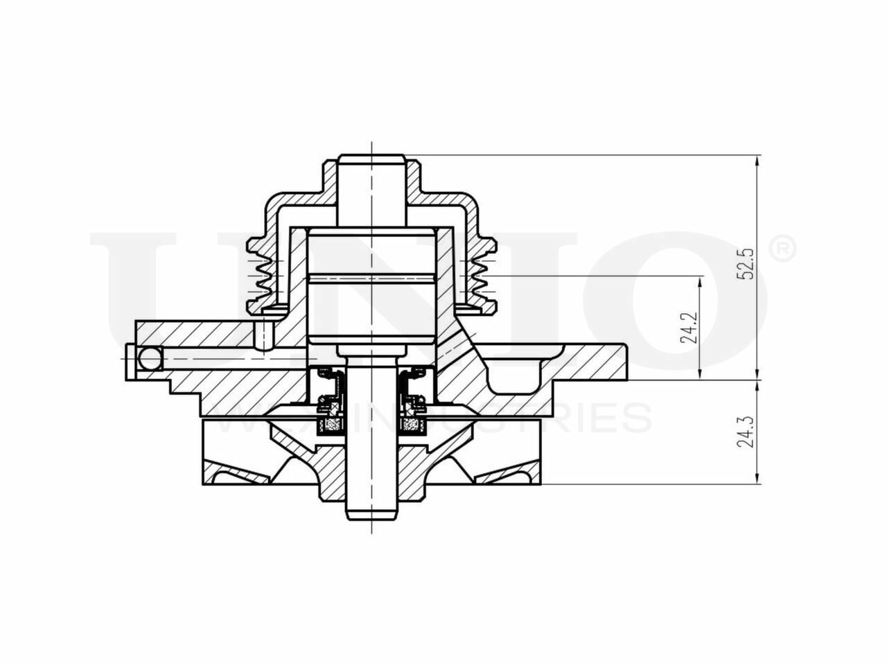 Помпа, водяной насос, для Мазда MPV II 99-, Трибут 00-, Mazda Tribute 00-, артикул WAP-10135 производителя UNIO
