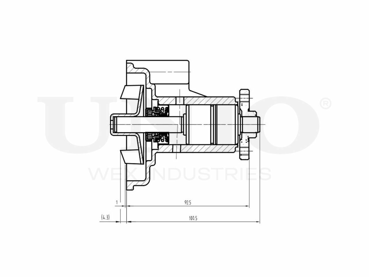 Помпа, водяной насос, для КИА Рио II 05-, Церато 04-, Хендай Акцент I-III 95-, KIA Rio Cerato Hyundai Accent 95- артикул WAP-10003 производителя UNIO