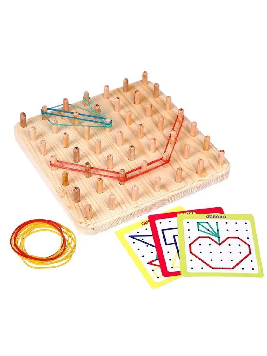 Обучающий геоборд с карточками для развития творчества