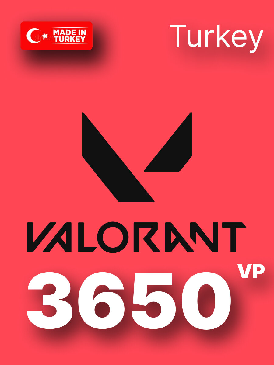 Пополнение счета Valorant на 3650 Points (VP) для Турции / Код активации Поинты VP / Подарочная карта Валорант