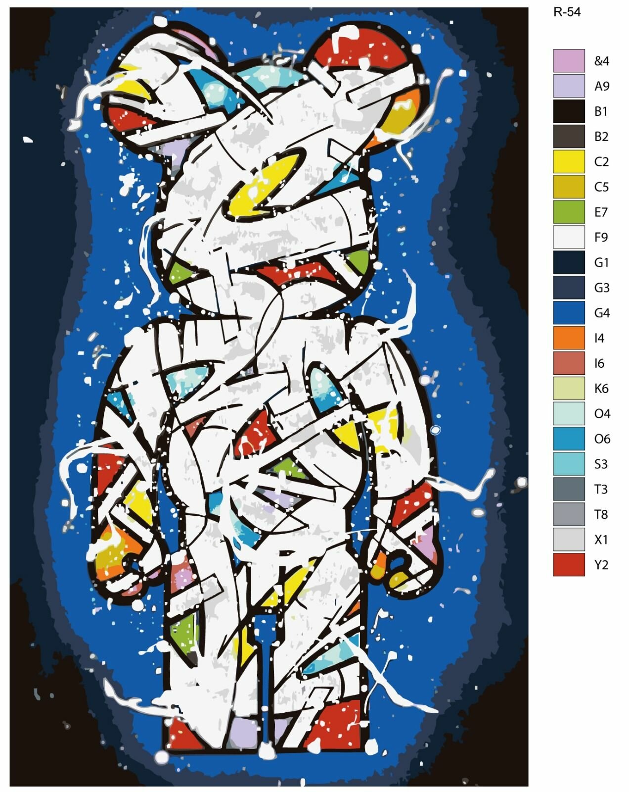 Картина по номерам BRUSHES-PAINTS "Bearbrick" R-54 40x60 см