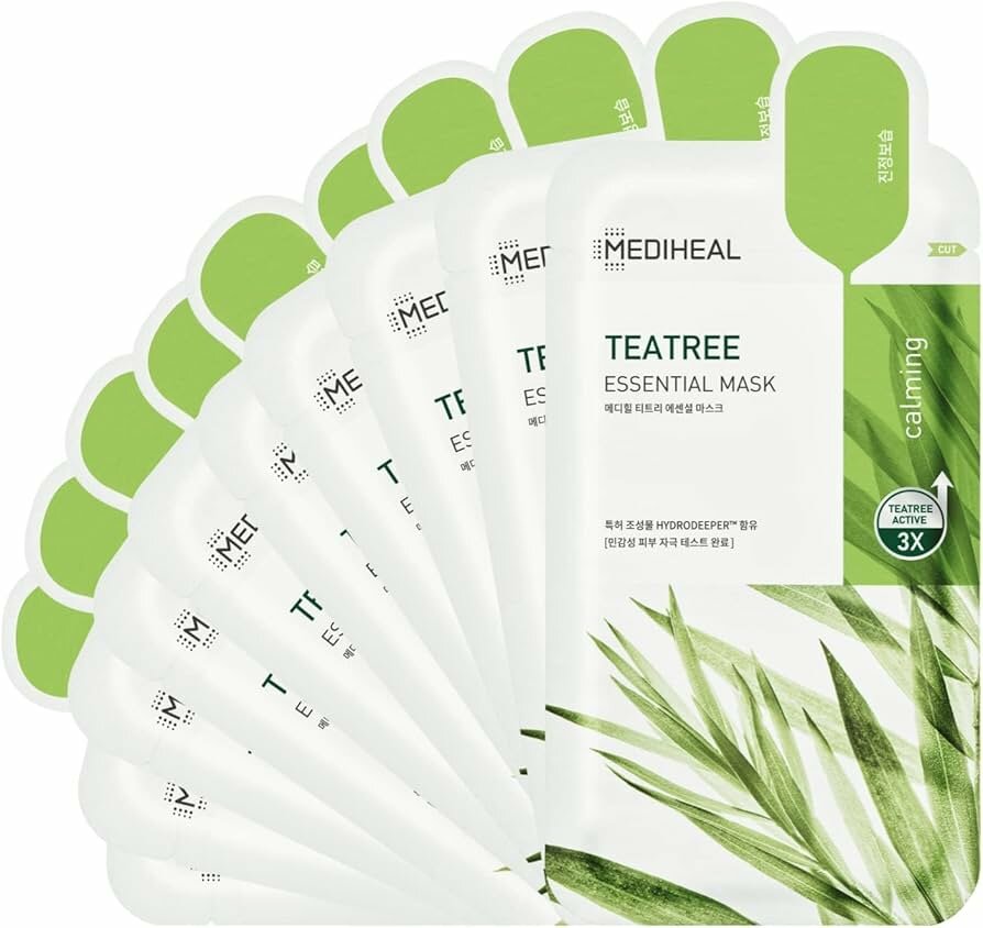 Mediheal Успокаивающая тканевая маска для лица с чайным деревом Teatree Essential Mask - 20 шт