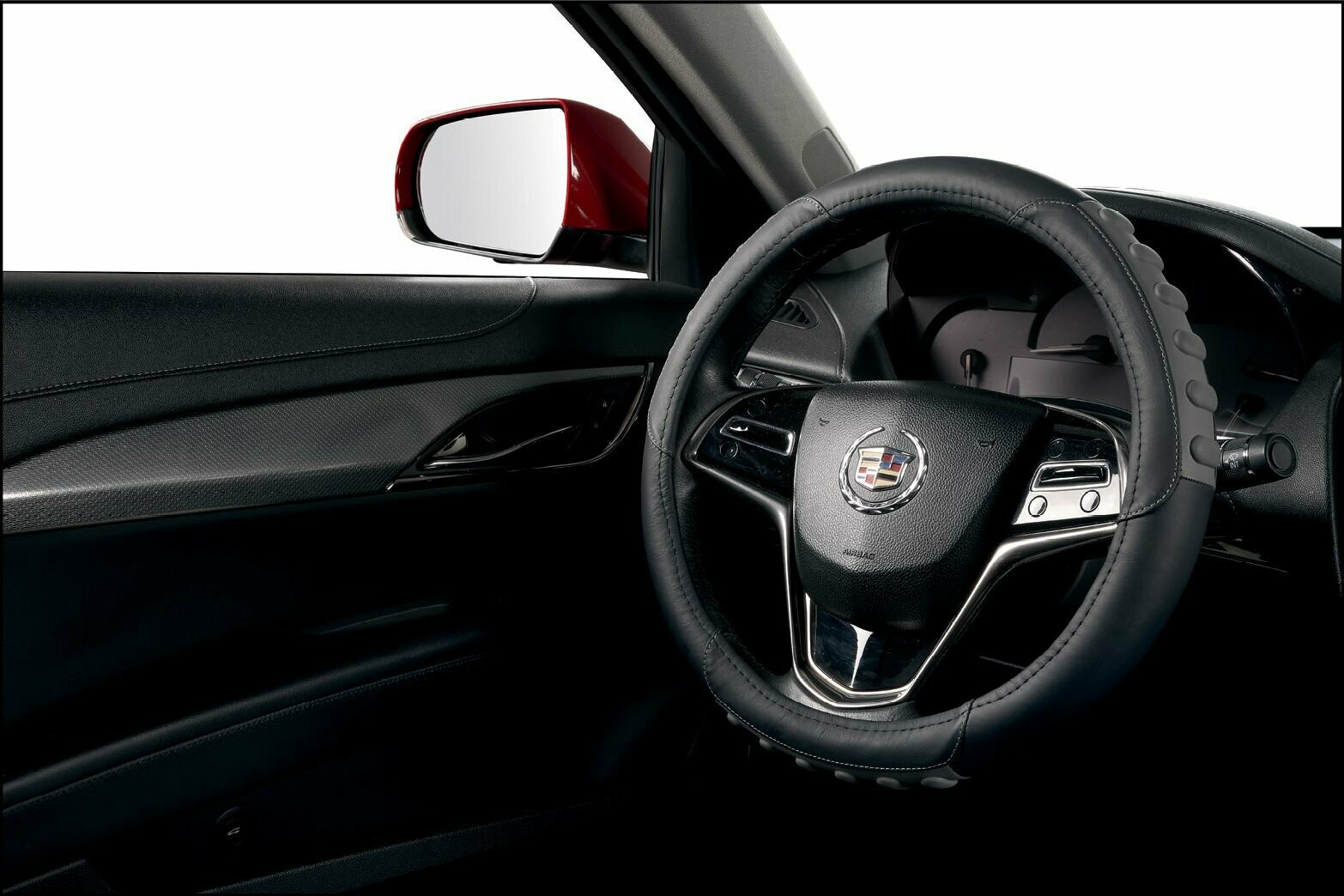 Оплетка на руль Renault / Рено Arkana , Duster , Kaptur , Logan , Megane и др, Черный + Серый, Чехол на руль 37 - 39 см