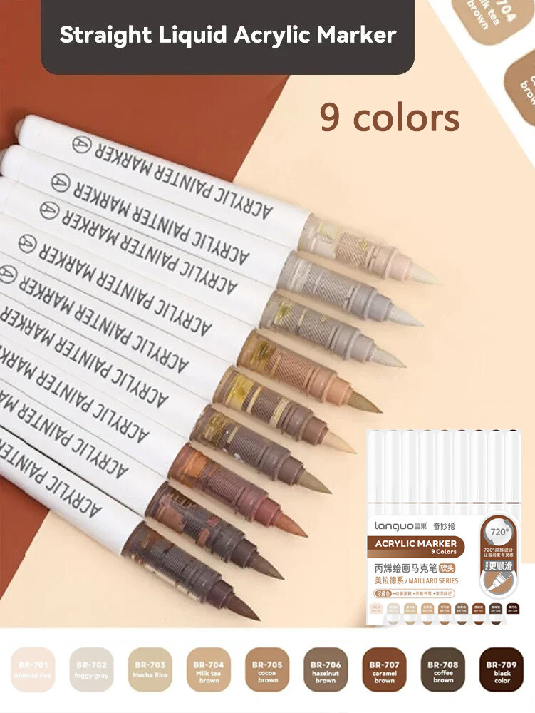 Languo Набор прямых жидких акриловых маркеров