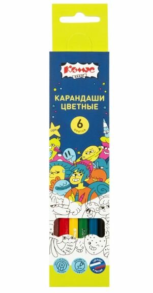 Карандаши цветные Комус Класс Максики 6 цветов шестигранные