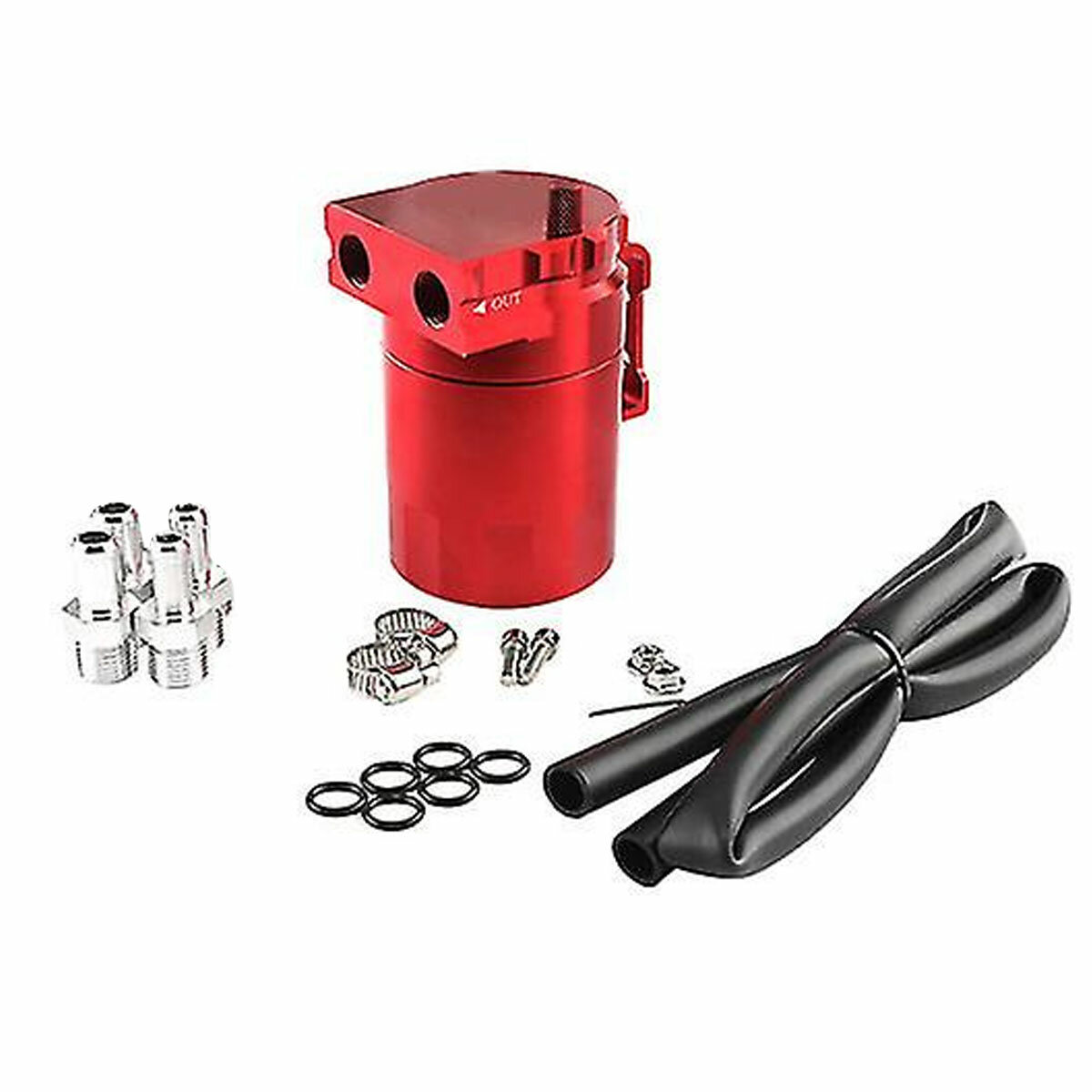 Бак для сбора отработанного масла тюнинга автомобиля Oil Catch Can универсальный алюминиевый сплав вентилируемый банка для масла 300ml бак для рекуперации отработавших газов без воздушного фильтра красный