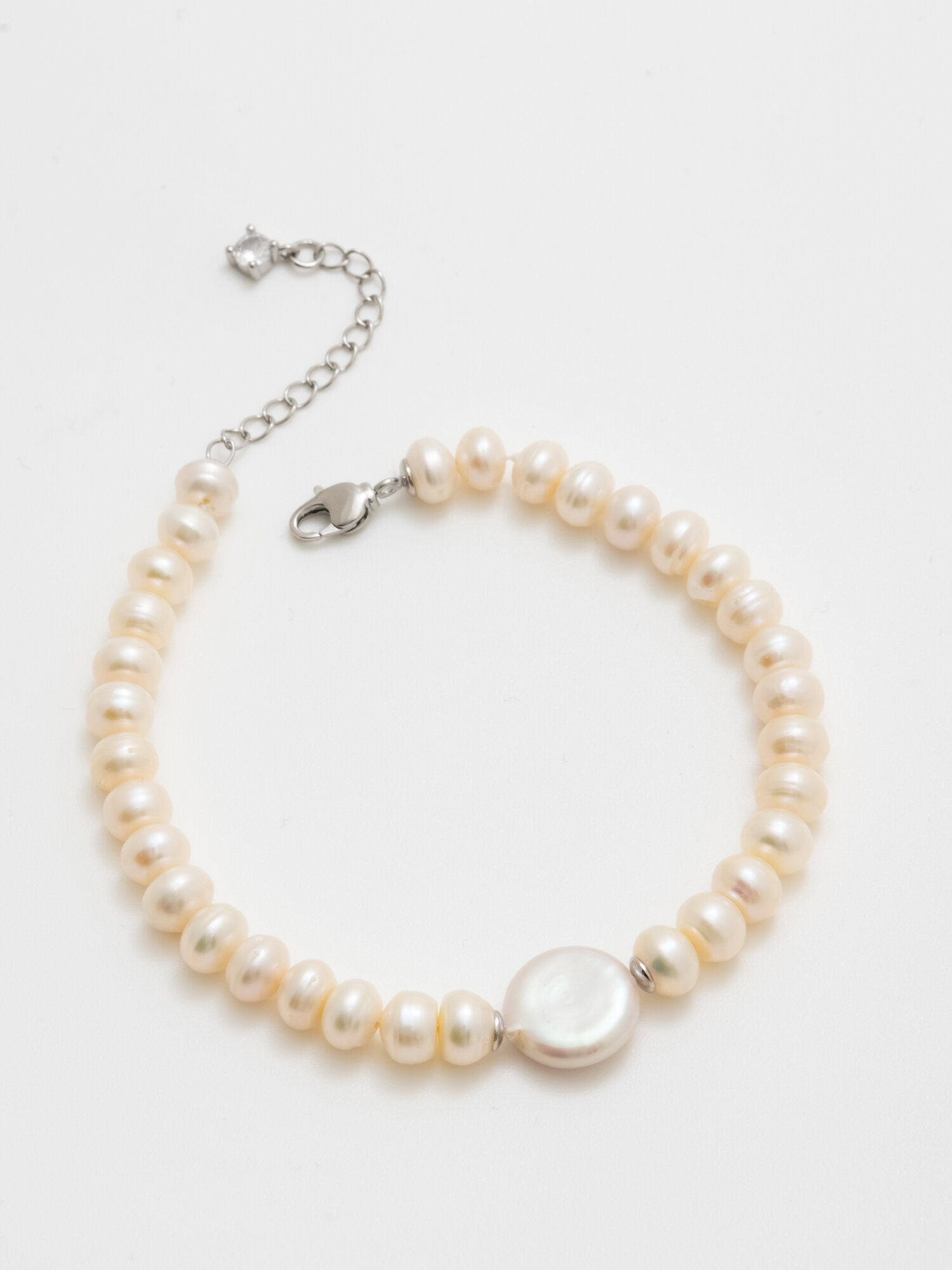 Браслет, жемчуг пресноводный культивированный, жемчуг культивированный