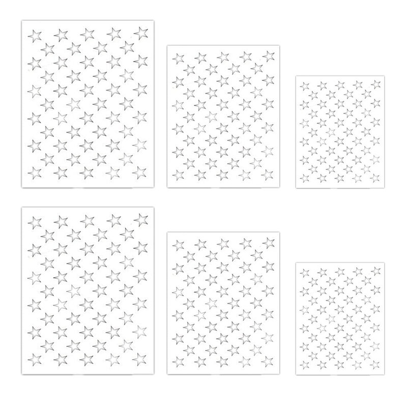 HAOEN 6 шт. многоразовый трафарет в виде звезды, шаблон американского флага, трафарет для рисования на ткани, бумаге, деревянной стене, многократное использование