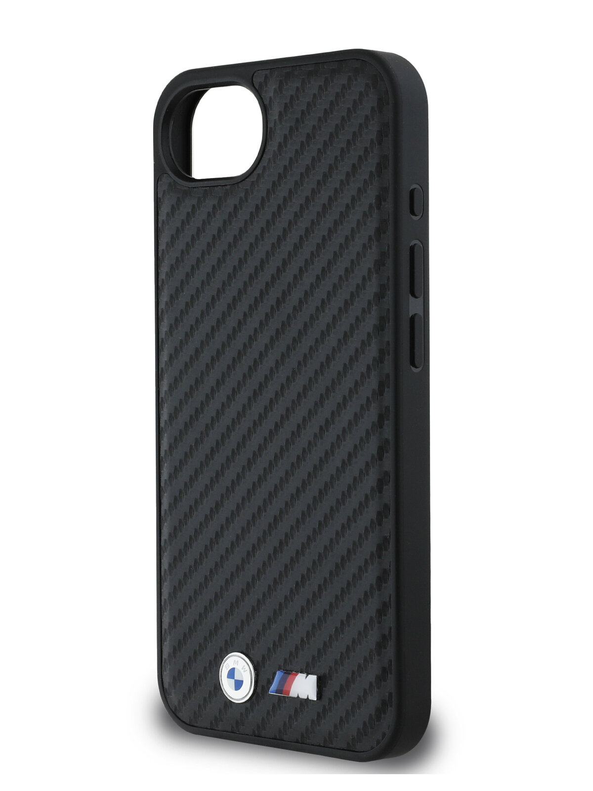 BMW для iPhone 16e чехол M-Collection PU Carbon Metal logo Hard Black (MagSafe)