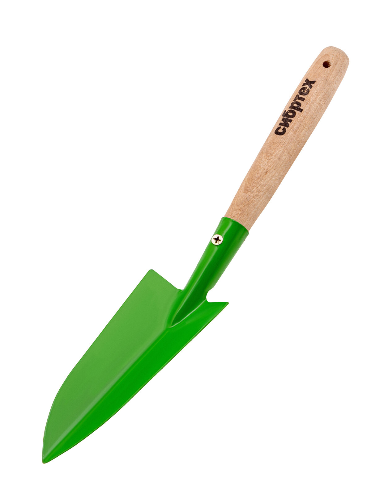 Совок посадочный узкий Сибртех 65х345 мм, стальной, деревянная рукоятка 62612