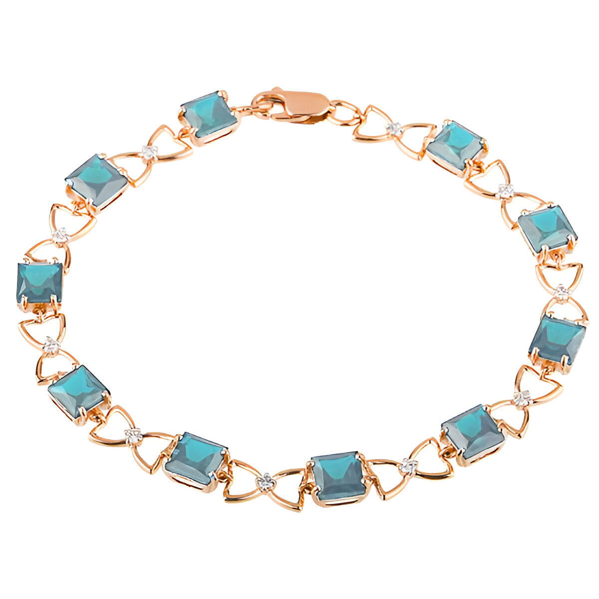 Глидерный браслет, красное золото, 585 проба, фианит