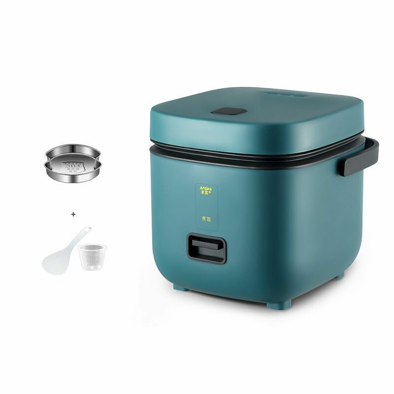 Рисоварка электрическая, Мультиварки и техника для варки, 200 Вт, Мини-рисоварка на 1-2 персоны, Aнтипригарное покрытие, 1,2 л, Зеленый