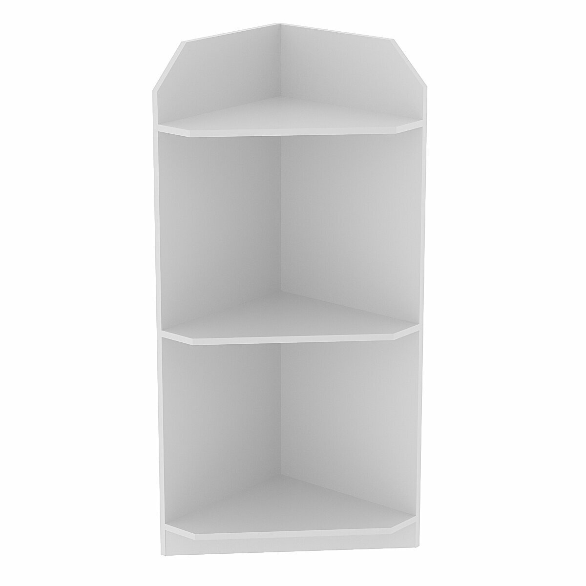 Торговый стеллаж из ДСП для обуви №6 низкий с тремя полками угловой, Серый