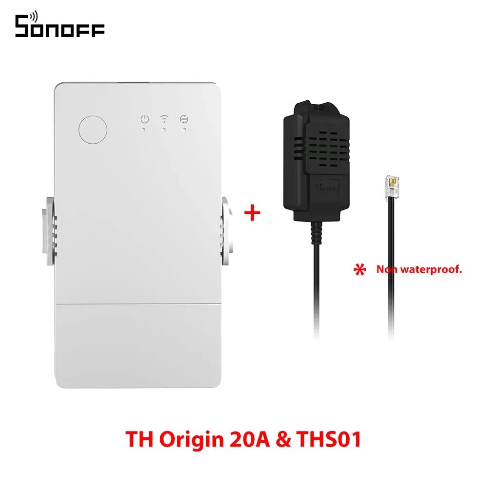 SONOFF TH Origi THR316/320 Wi-Fi выключатель с датчиком температуры и влажности 20A THS01