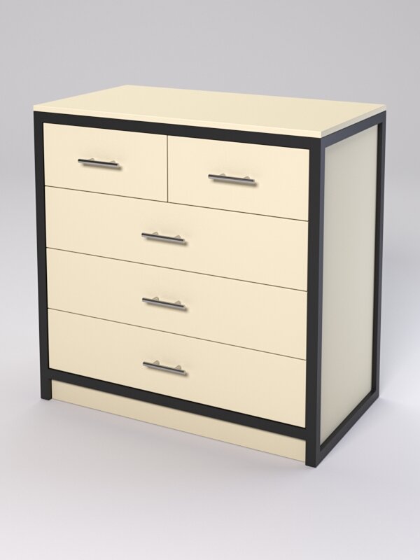 Тумба для офисной техники №11 "стронг" в стиле лофт, Крем Вайс