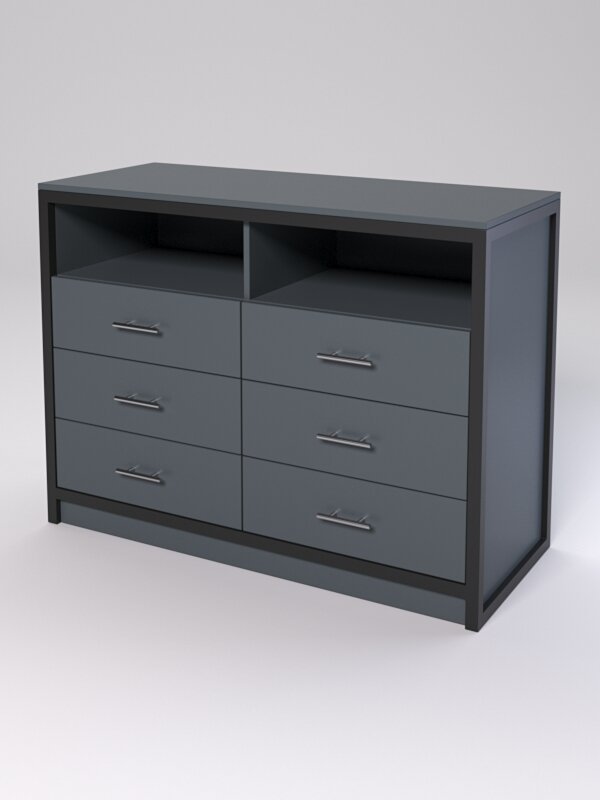 Тумба для офисной техники №14 "стронг" в стиле лофт, Темно-серый