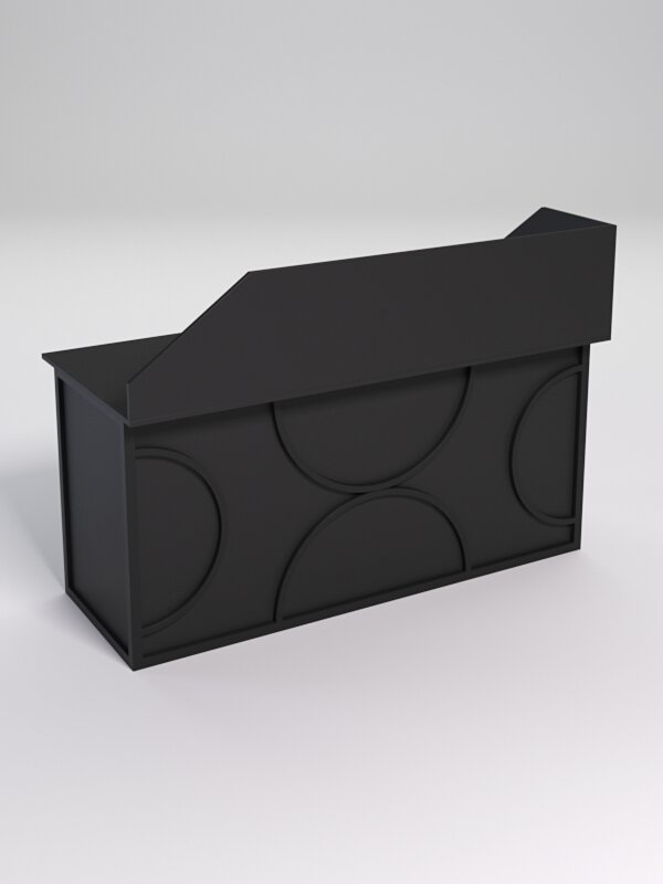 Стол двухтумбовый офисный С-07А с экраном "стронг" в стиле лофт декор №1, Черный