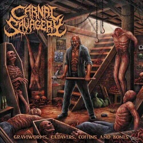 CARNAL SAVAGERY - Graveworms, Cadavers, Coffins And Bones, музыкальный компакт диск, death metal