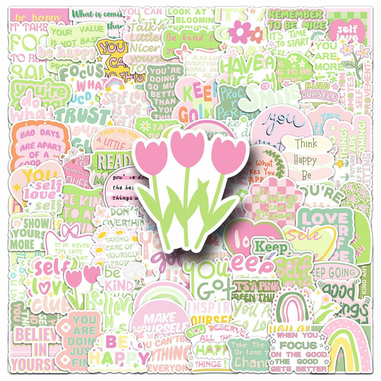 100 шт. наклеек с вдохновляющими цитатами, мотивирующие позитивные аффирмации для ноутбука, бутылки с водой, чехла для телефона, журнала, проектов своими руками – водонепроницаемые виниловые наклейки