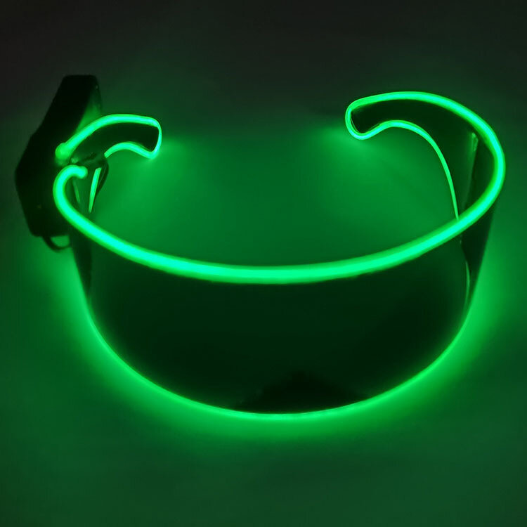 Диско-очки, светящиеся LED, киберпанк солнцезащитные очки, футуристические технологические очки для мужчин и женщин, трендовые и стильные для баров и ночных клубов