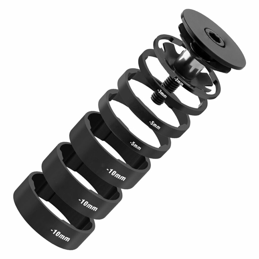 Шайба для набора чаши передней вилки велосипеда с уплотнительным кольцом из алюминиевого сплава 28,6 мм, черный