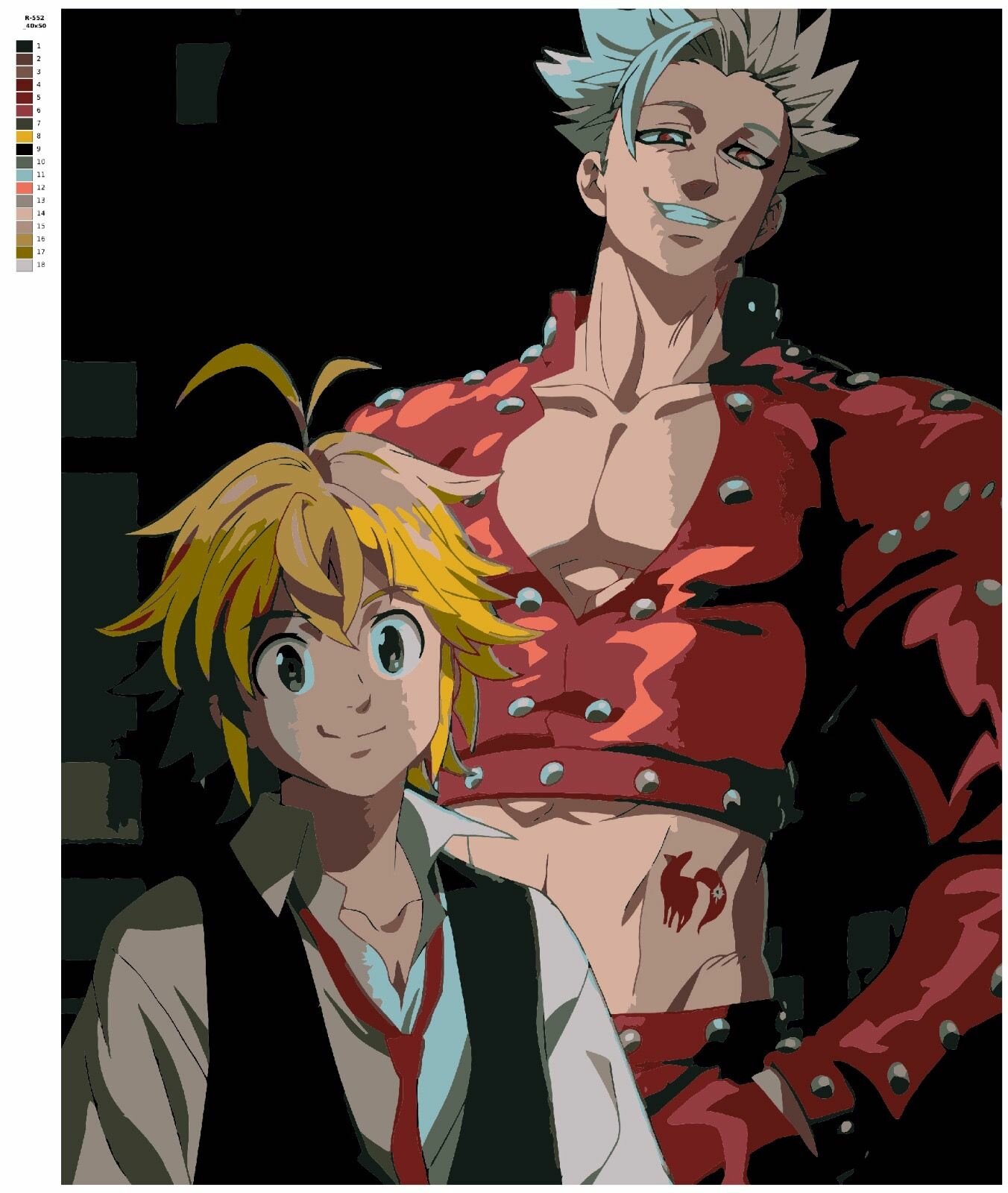 Картина по номерам R-552 "Аниме - Семь смертных грехов" 40х50 см