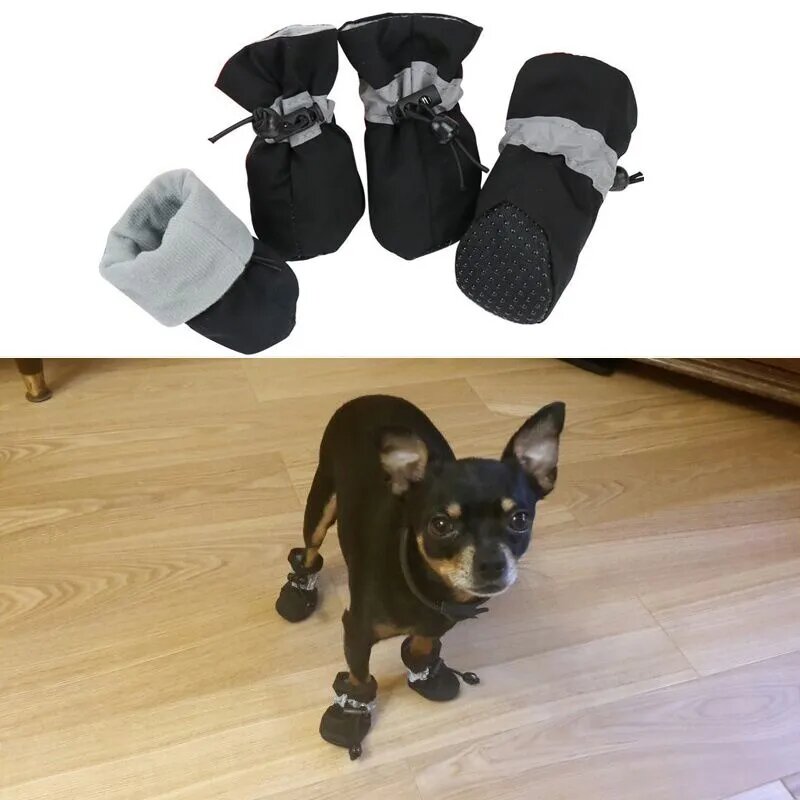 Обувь для собак, для кошек, сапоги для животных, черного цвета, размер 2, ботинки для собак