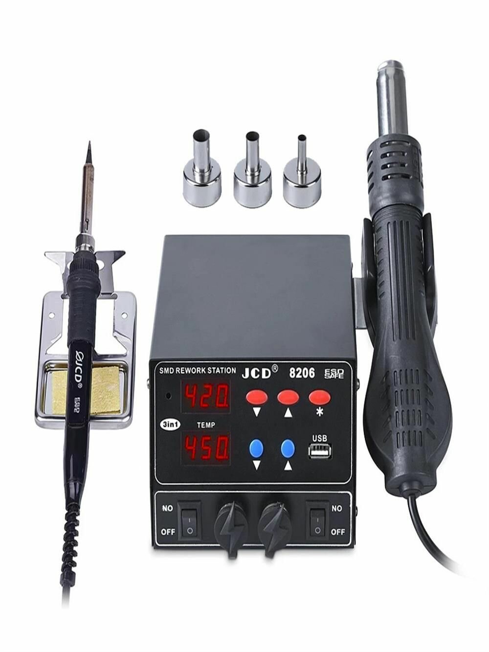 JCD 3 в 1 станция паяльная станция 8206, 800W