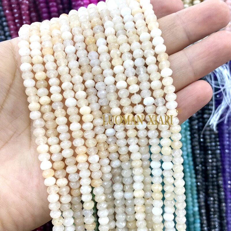 Бусины халцедон LUOMAN XIARI 4x6 мм 4x6mm 1pack 40-42pcs, white yellow