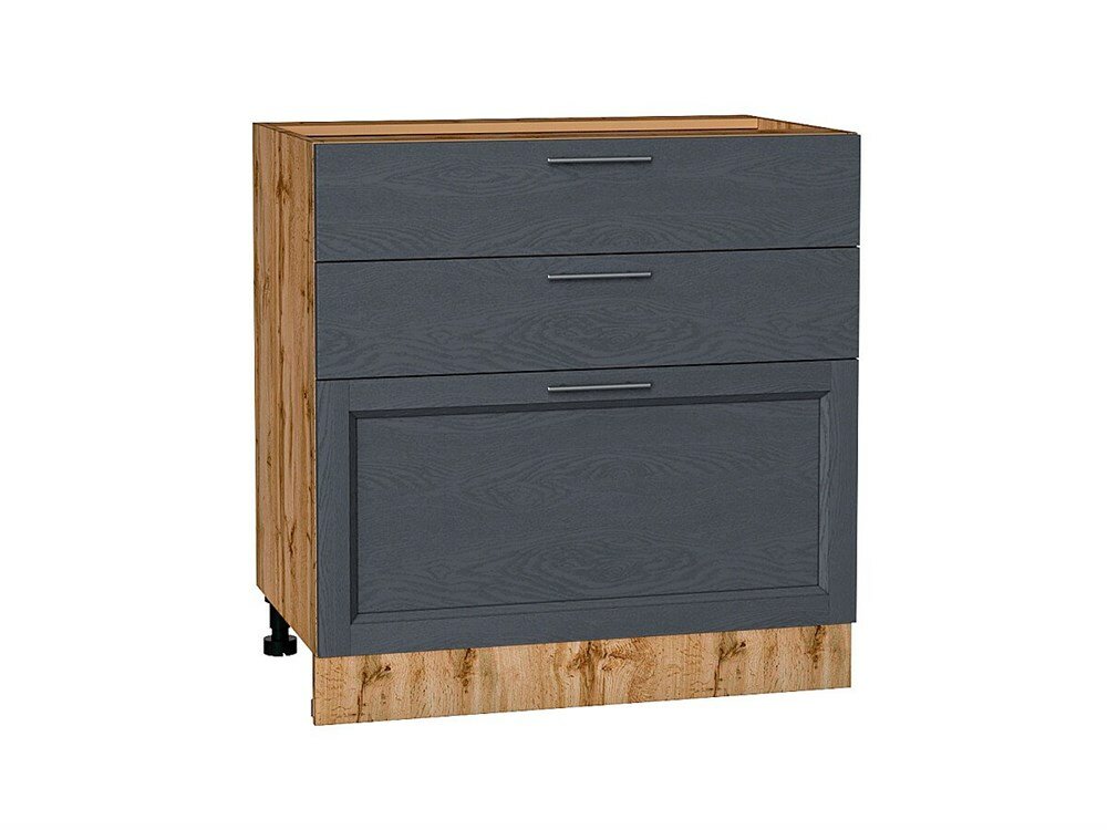 VVT Шкаф нижний с 3-мя ящиками Сканди Дуб Вотан, Graphite Softwood, 800