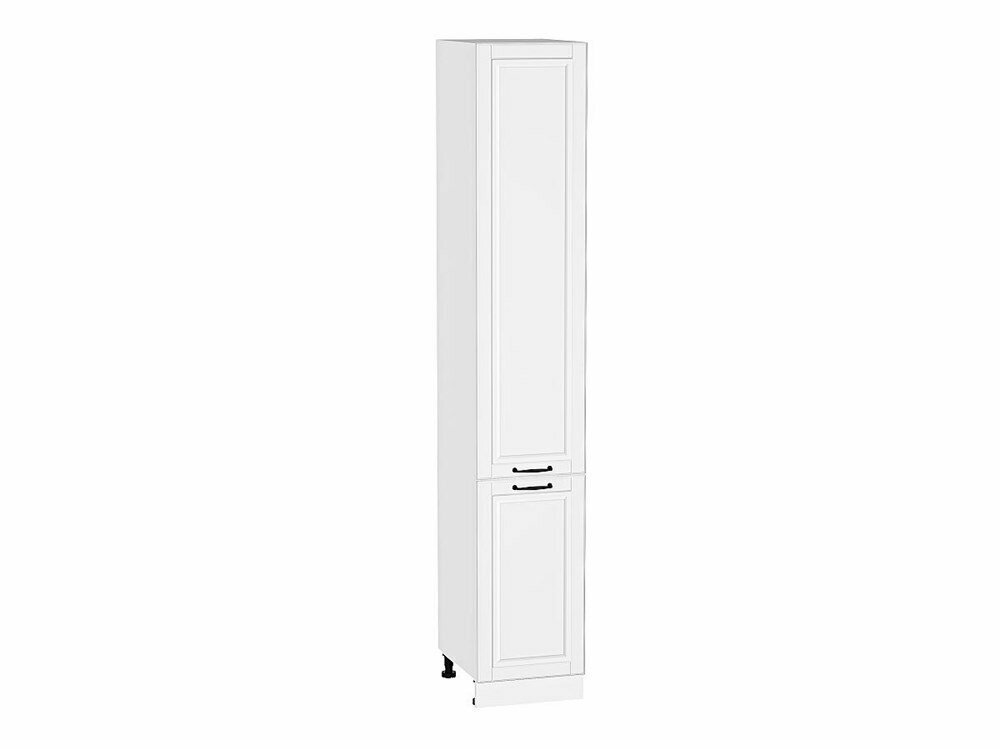 VVT Кухонный Шкаф пенал с 2-мя дверцами Дублин Белый, Special White, 2340, 400, каркас ЛДСП Белый, фасад МДФ Special White, 2336*400*574