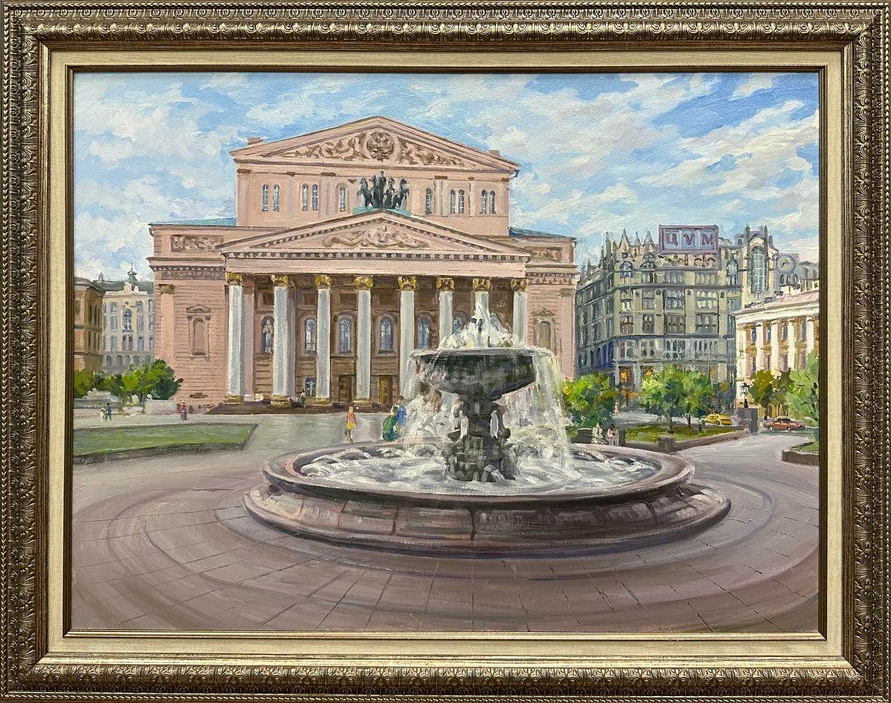 Картина маслом на холсте, городской пейзаж "Большой театр" 1