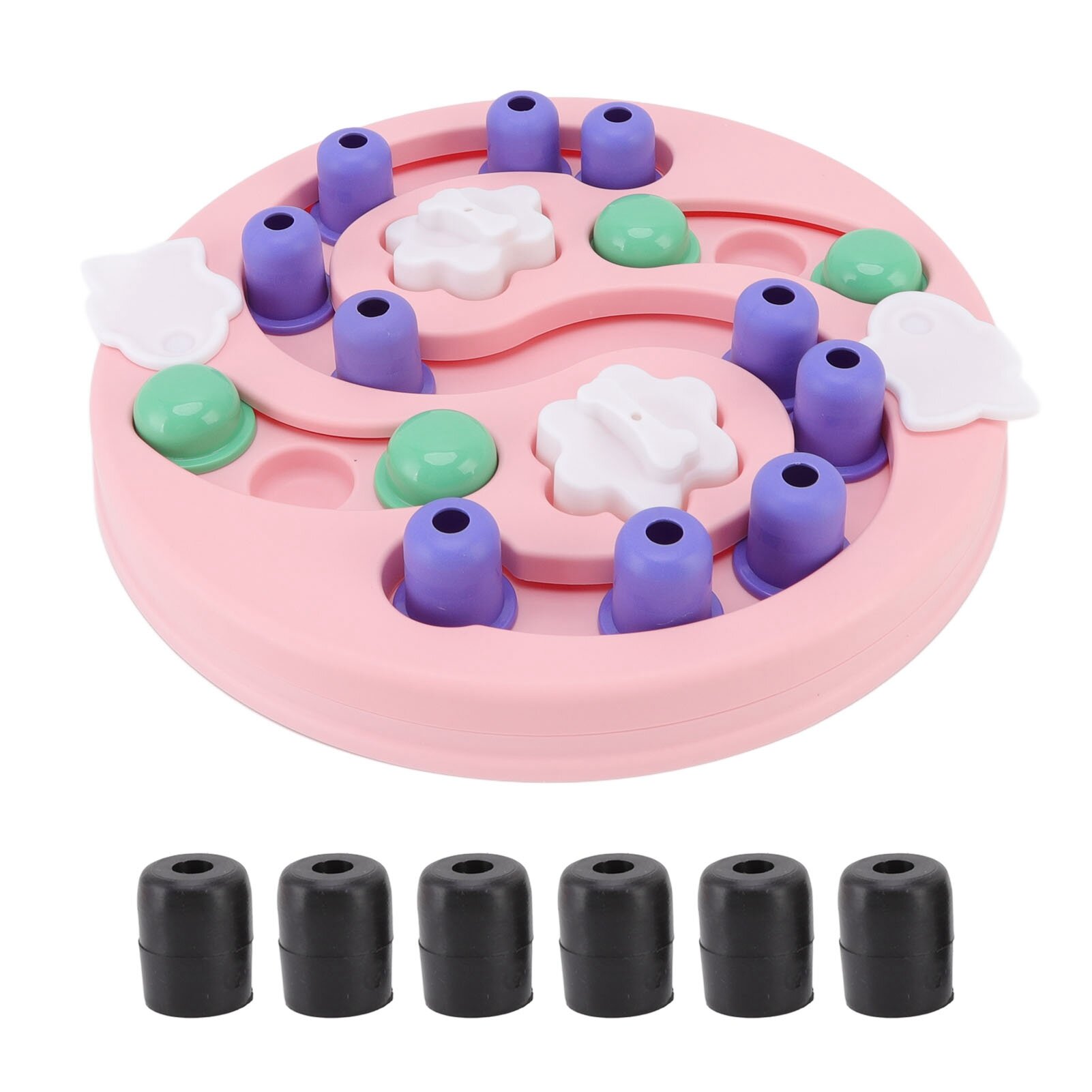 Игрушки для головоломки собак улучшают тренировки IQ снижают скуку тревоги, интерактивная собака медленная кормушка для собак щенков розовый