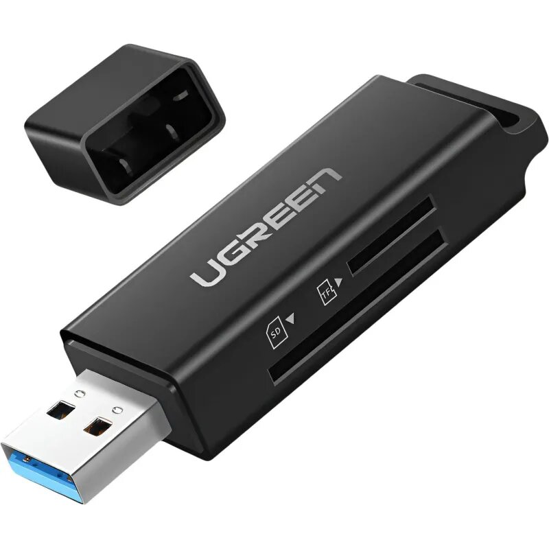 Картридер UGREEN CM104 (40752) USB 3.0 to TF + SD Dual Card Reader/черный 1815990 40752_