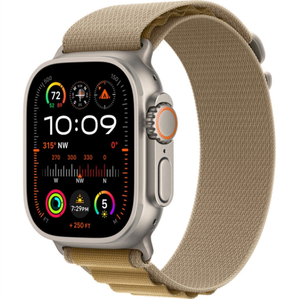 Умные часы Apple Watch Ultra 2, 49mm Natural Titanium Case With M Tan Alpine Loop