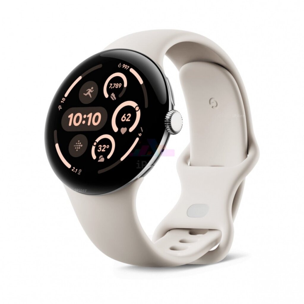 Смарт-часы Google Pixel Watch 3, 45mm, Wi-Fi, Polished Silver With Porcelain Band