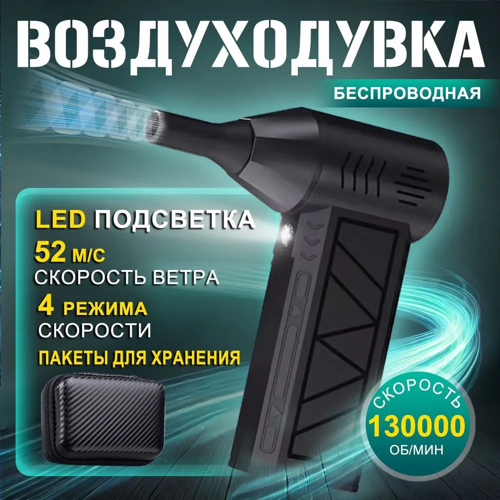 Воздуходувка Milti Pro Turbo Mini Jet Fan , аккумуляторная , мощность 220 Вт, 4000 мАч