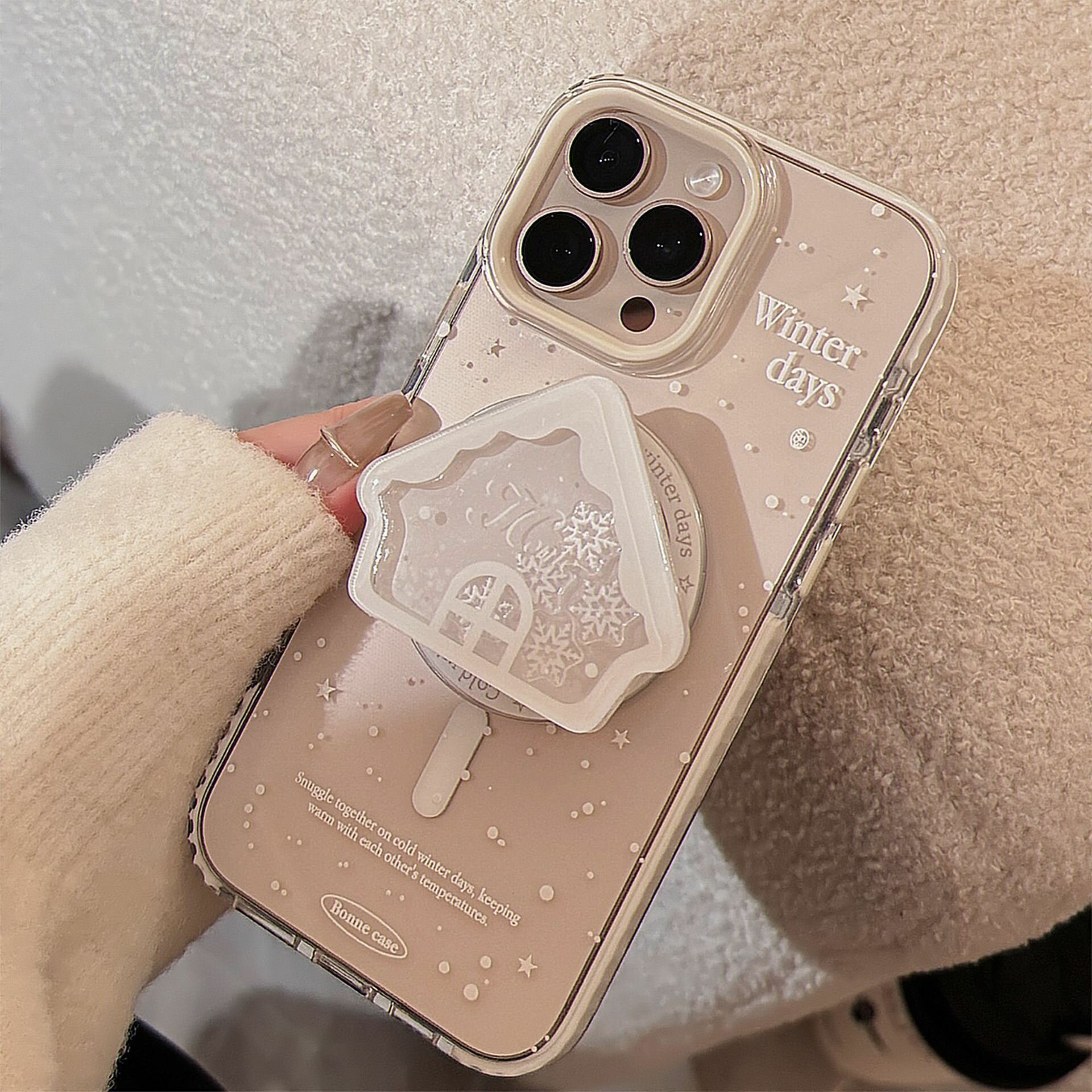 Магнитная пленка Mantian Xingxue, для iPhone 14 Pro, двойное магнитное всасывание, ТПУ, цвет звездный снег