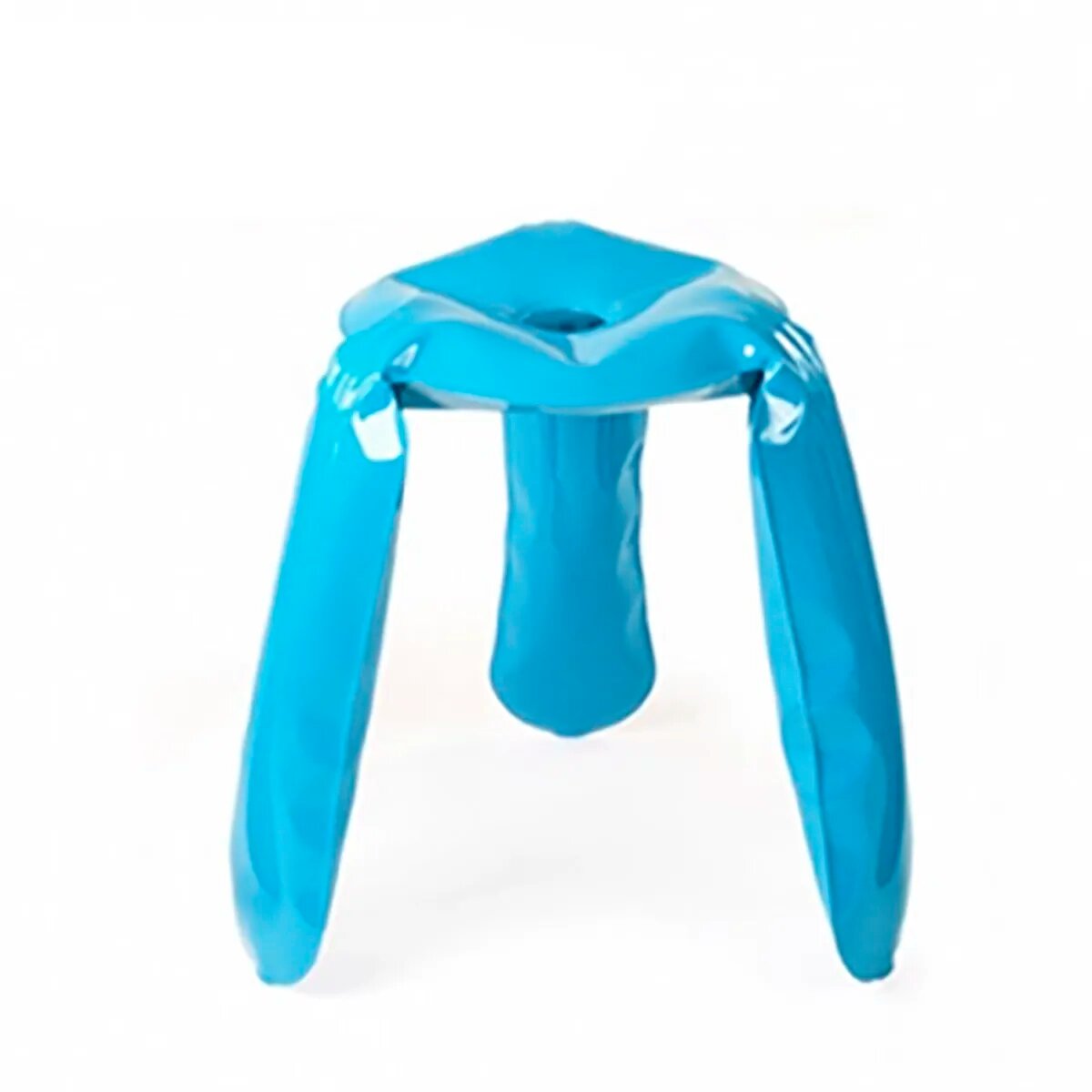 Табурет из полированной нержавеющей стали в стиле Chippensteel Stool (голубой средний 25*38 см)