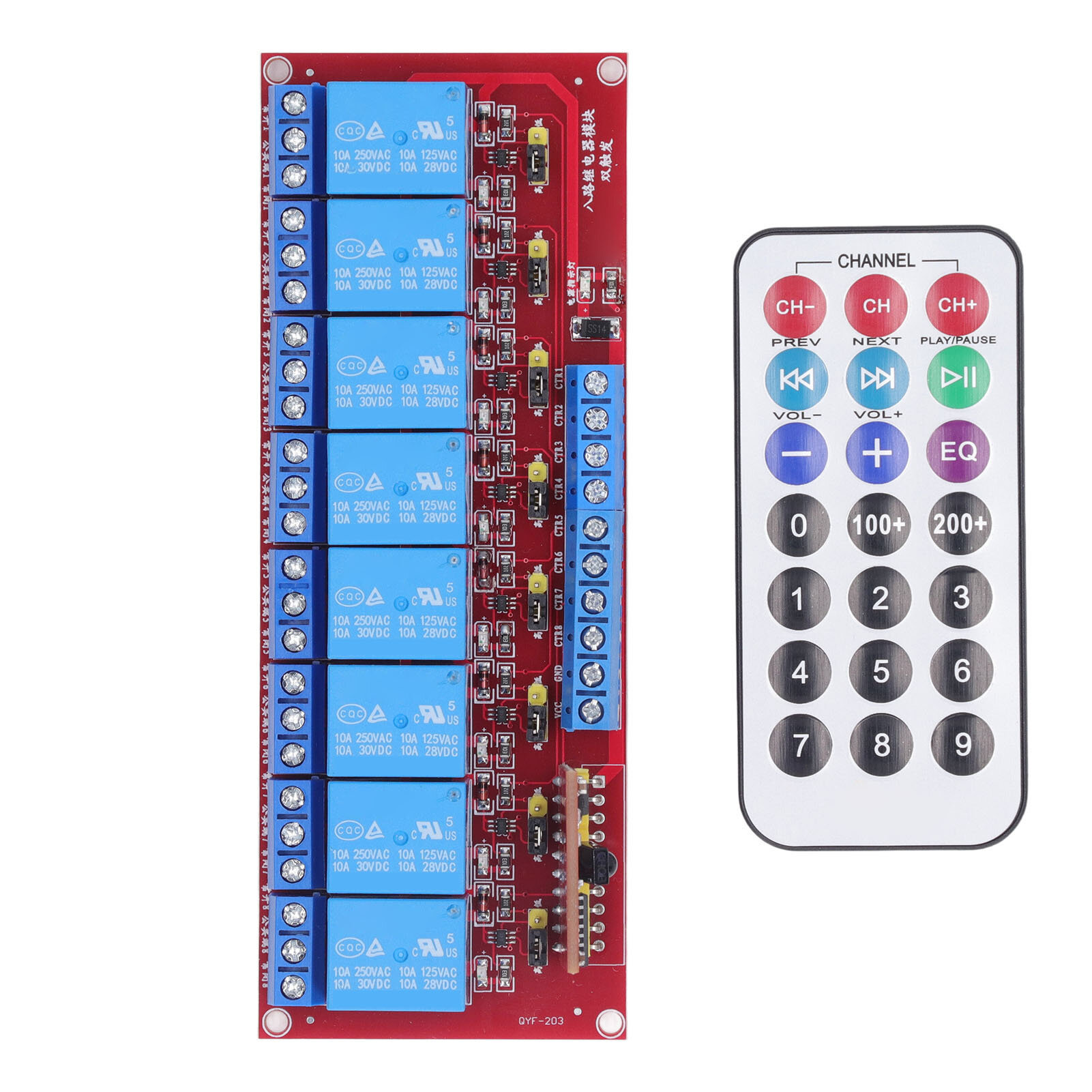 Универсальная плата релейного приемника, инфракрасный пульт дистанционного управления 10 А, 8-позиционный переключатель, контроллер освещения и двери для самостоятельной сборки, беспроводной контроллер 12 В.