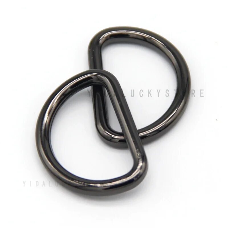 Металлические кольца-пряжки HENGC 35 мм 40 мм 20mm 10pcs, Light Black