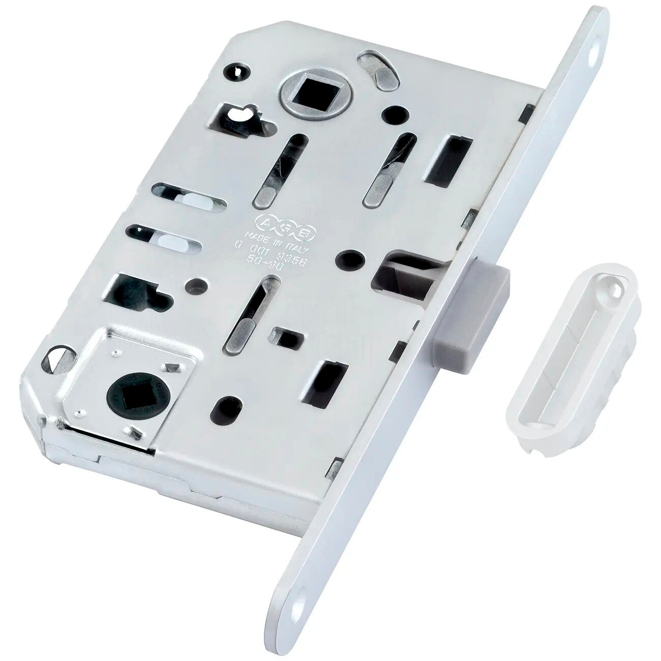 B06102.50. xx.640 AGB (АГБ) Защелка врезная WC MEDIANA POLARIS с отв. планкой (скин) белый