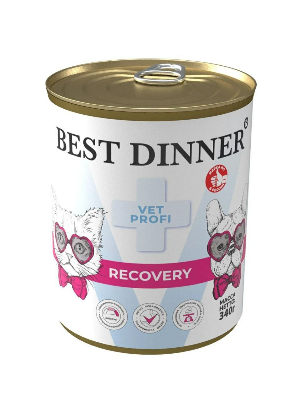 Бест Диннер Vet Profi Recovery консервы для кошек, собак при истощении, послеоперационном восстановлении,340г х 6 шт