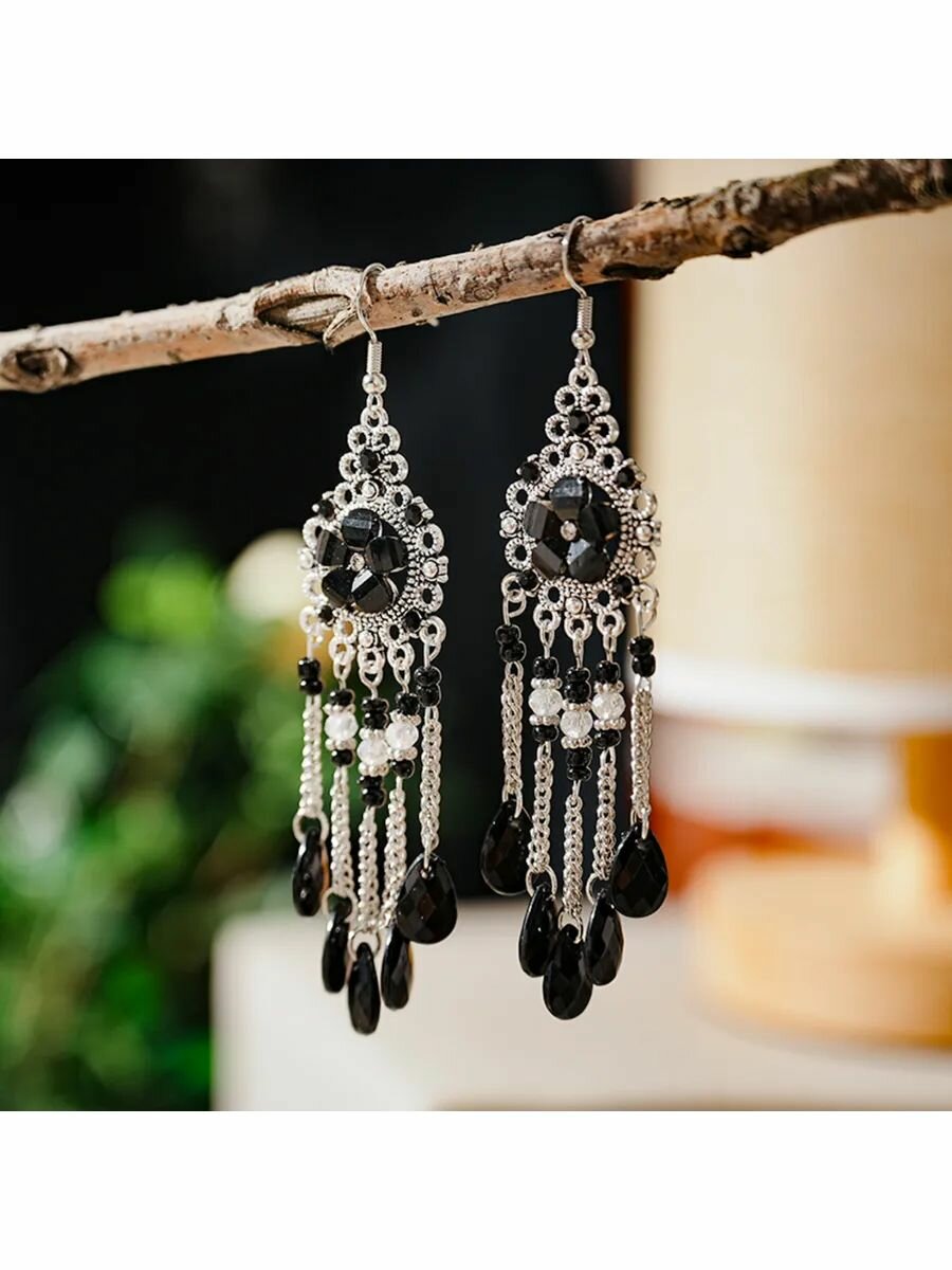 Серьги, искусственный камень